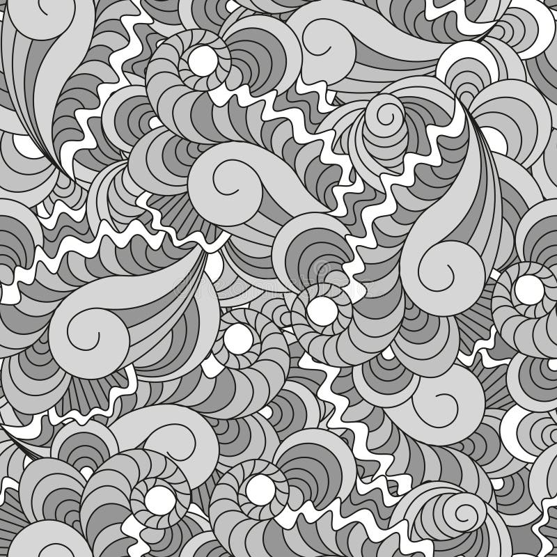 Grey Swirls Seamless Pattern Stock Vector - Illustration of seamless ...