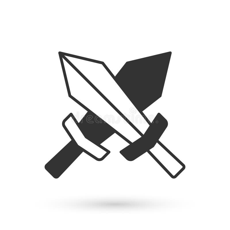 Grey Sword for Game Icon Isolated on White Background. Vector Stock ...
