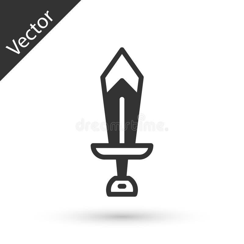 Grey Sword for Game Icon Isolated on White Background. Vector Stock ...