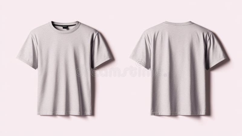 Grey T-Shirt Mockup Front and Back View, Clothing Template, Apparel ...
