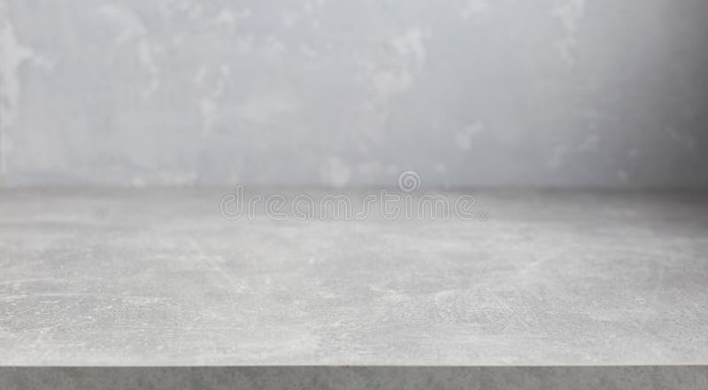 Grey Table Top and Wall Background Texture. Front View of Tabletop and ...