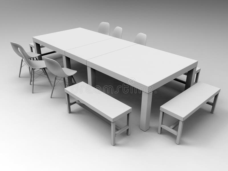 Grey tables and chairs stock illustration. Illustration of architecture ...