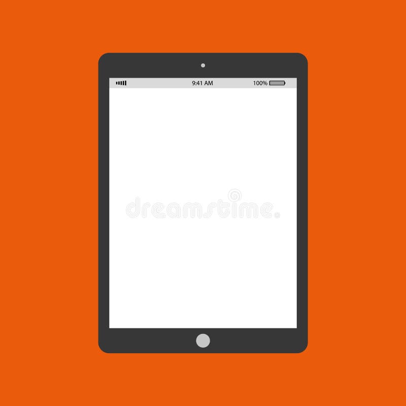 Grey Tablet with Empty White Screen and Camera Icon Vector Eps10. Grey ...
