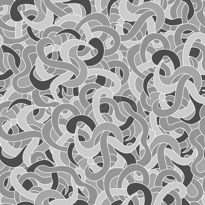 Grey Tangled Stripes Seamless Pattern Stock Vector - Illustration of ...