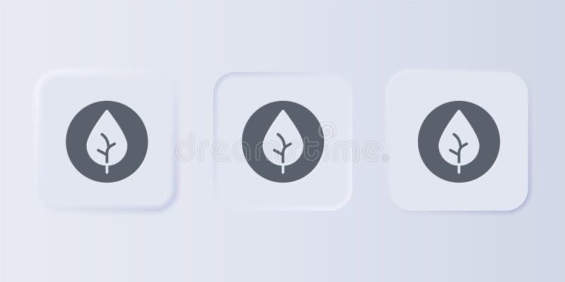 Grey Tea Leaf Icon Isolated on Grey Background. Tea Leaves. Set Icons ...
