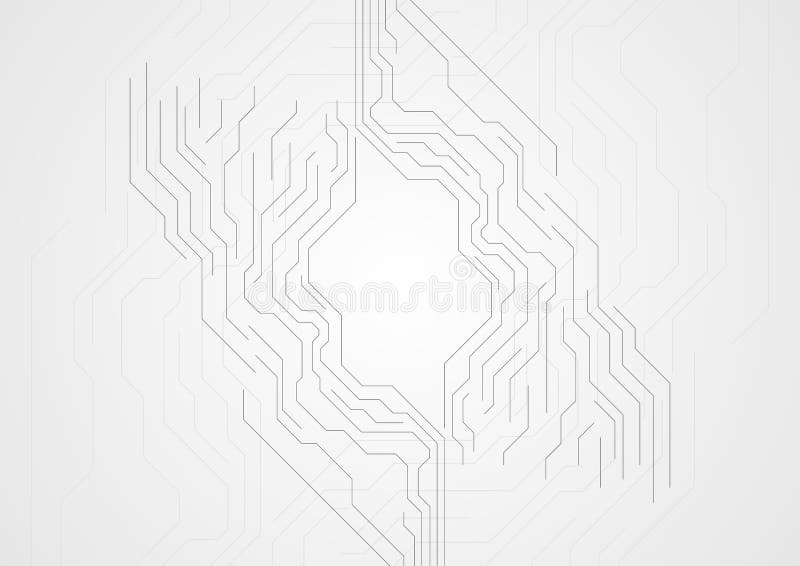 Grey Technology Abstract Background with Circuit Board Stock Vector ...