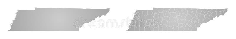 Grey Tennessee State Map Set Stock Illustration - Illustration of ...