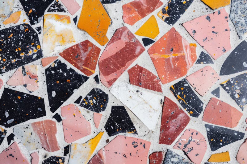 Grey Terrazzo Particles Pattern on Floor Surface. Detailed Photo ...