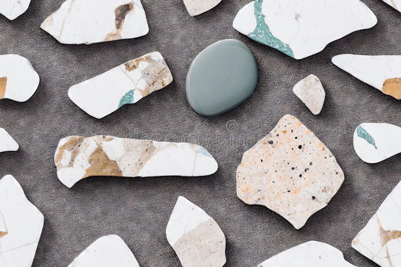 Grey Terrazzo Pattern with Seamless Pile. Stock Illustration ...