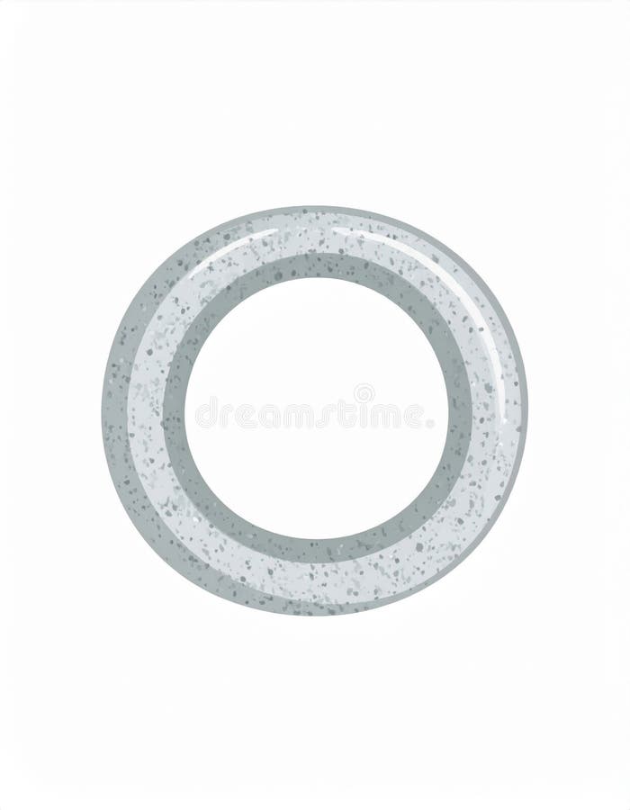 Grey Textured Metal Ring on White Background Stock Illustration ...