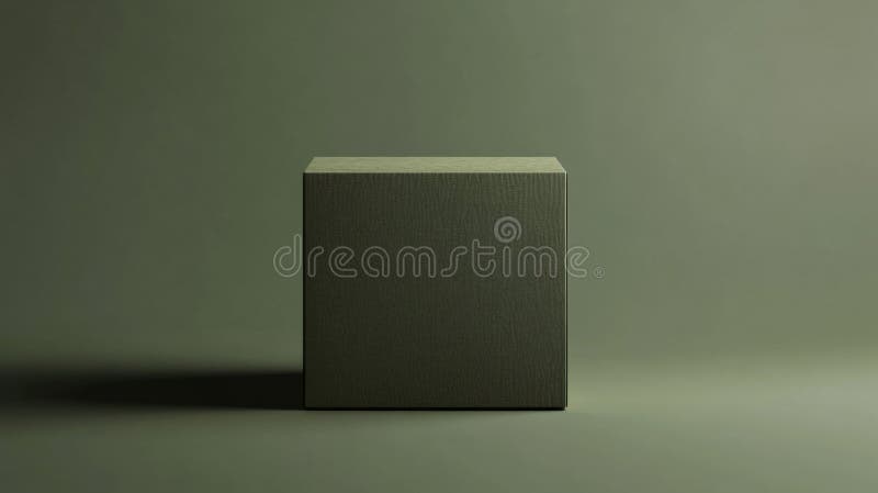 Grey Textured Stone Cube on Green Background Stock Illustration ...