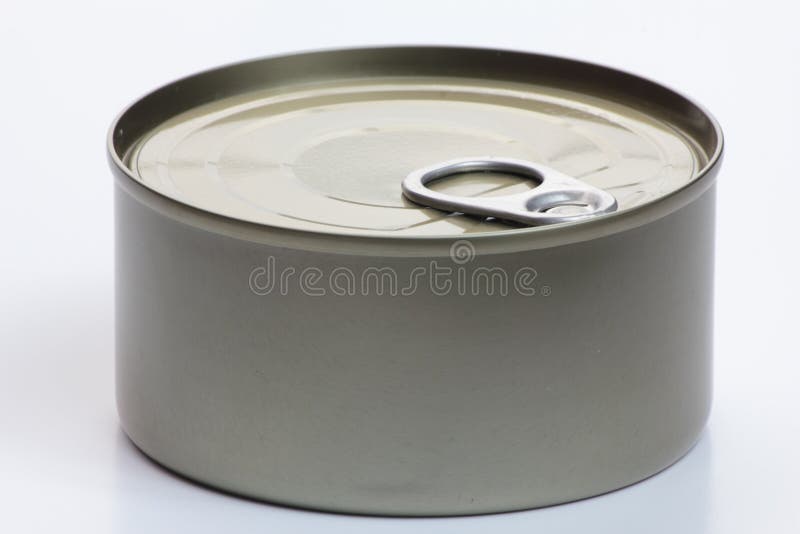 Grey tin can. stock image. Image of food, ring, steel - 49084669