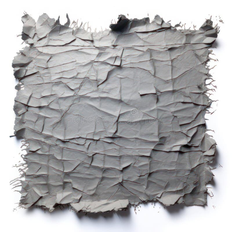 Grey Torn Cardboard Frame Isolated on White Created with Generative AI ...