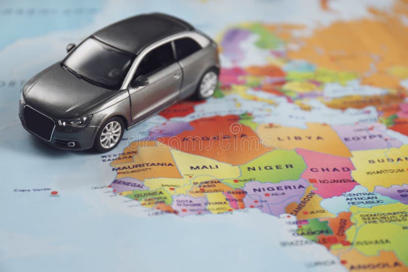 Toy Car on World Map. Trip Planning Stock Image - Image of sightseeing ...