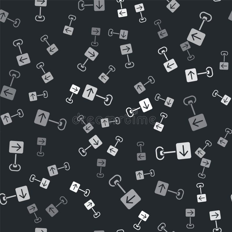 Grey Traffic Sign Turn Right Warning Attention Icon Isolated Seamless ...