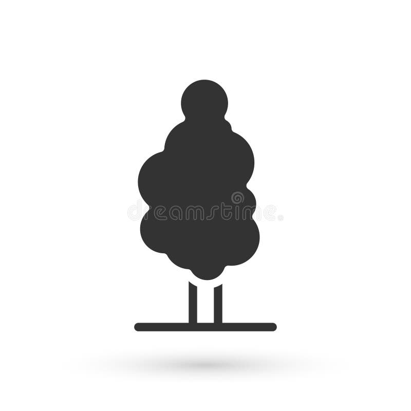 Grey Tree Icon Isolated on White Background. Forest Symbol Stock Vector ...