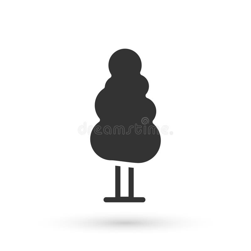 Grey Tree Icon Isolated on White Background. Forest Symbol Stock Vector ...