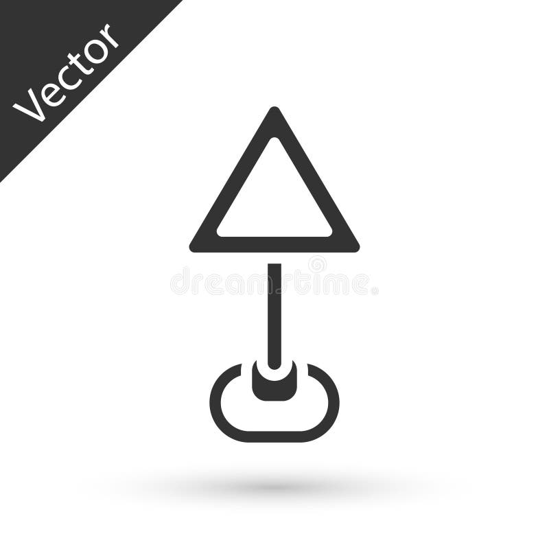 Grey Triangle Warning Blank Icon Isolated on White Background. Traffic ...