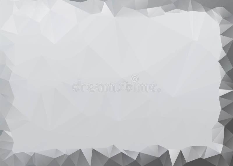 Grey Triangles Crystal Frame on Abstract White Geometric Gradient ...