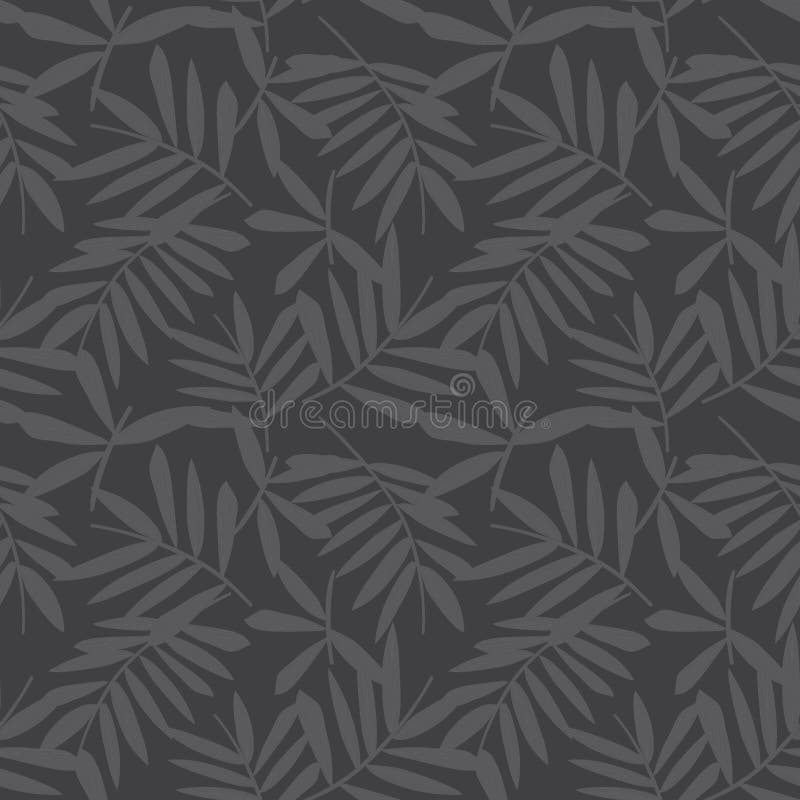 Grey Tropical Botanical Leaf Seamless Pattern Background Stock Vector ...