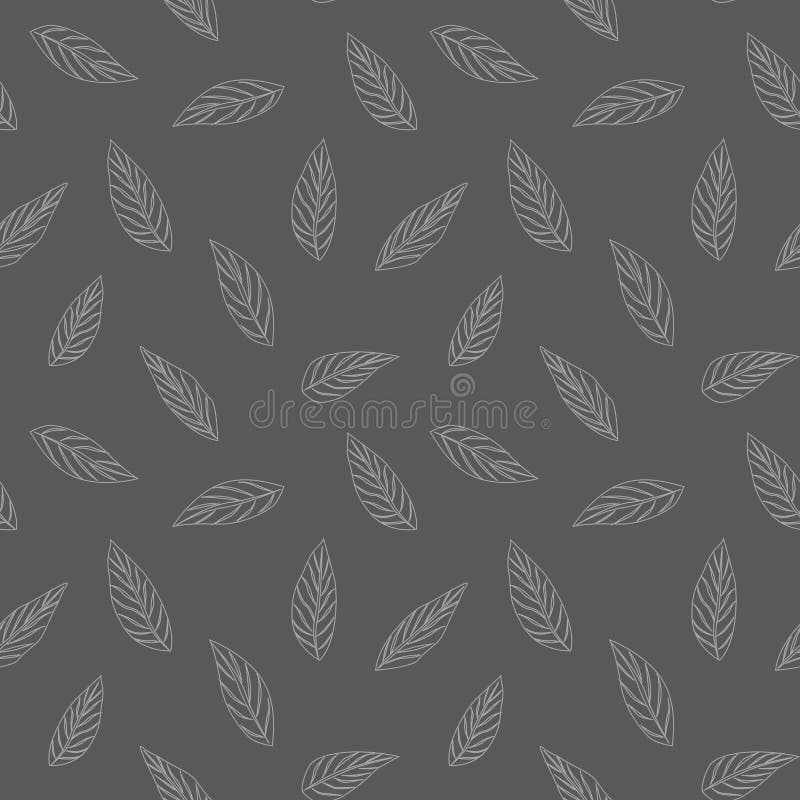 Grey Tropical Botanical Leaf Seamless Pattern Background Stock Vector ...