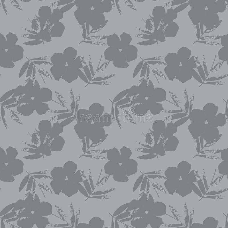 Grey Tropical Botanical Leaf Seamless Pattern Background Stock Vector ...