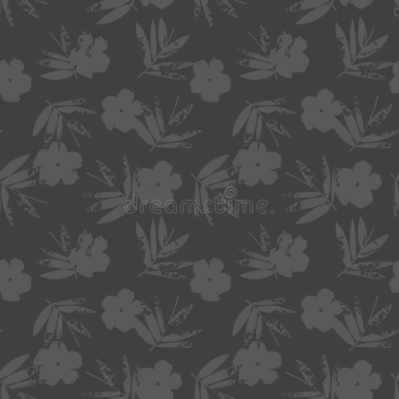 Grey Tropical Botanical Leaf Seamless Pattern Background Stock Vector ...
