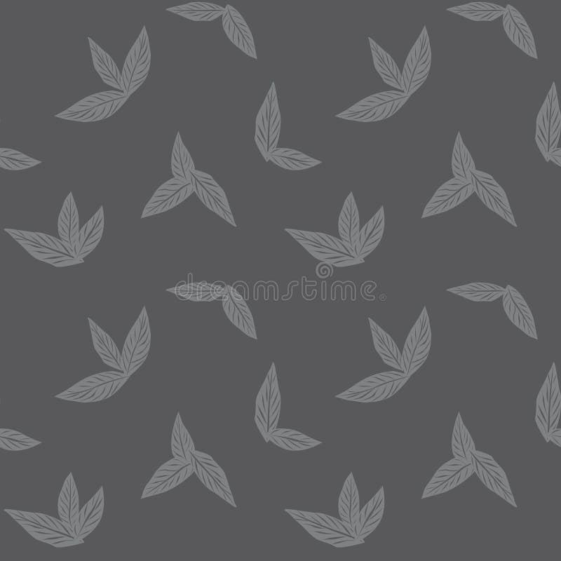 Grey Tropical Botanical Leaf Seamless Pattern Background Stock Vector ...