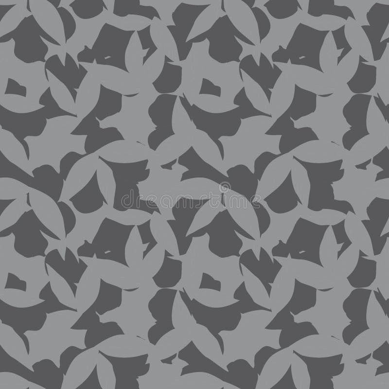 Grey Tropical Botanical Leaf Seamless Pattern Background Stock Vector ...