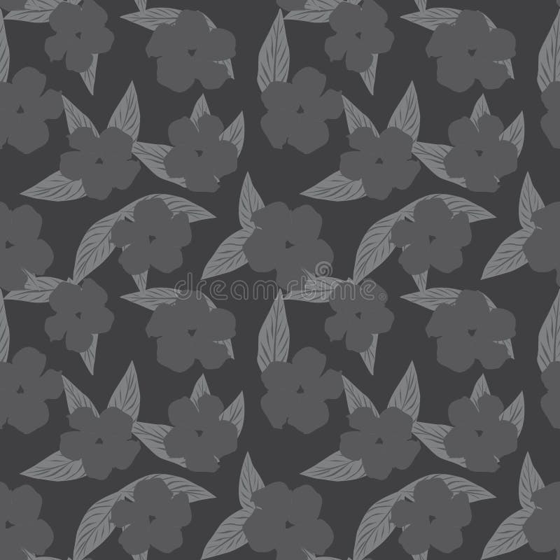 Grey Tropical Botanical Leaf Seamless Pattern Background Stock Vector ...