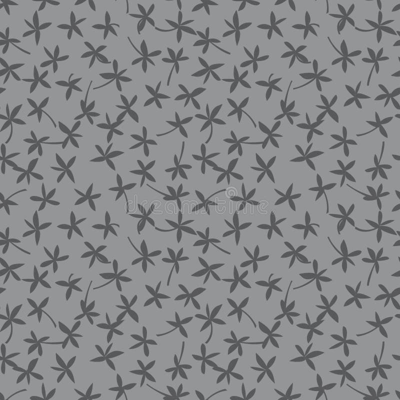 Grey Tropical Botanical Leaf Seamless Pattern Background Stock Vector ...