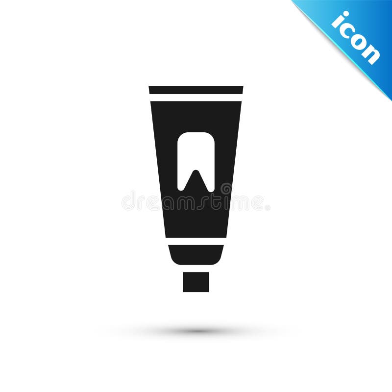Grey Tube of Toothpaste Icon Isolated on White Background. Vector Stock ...