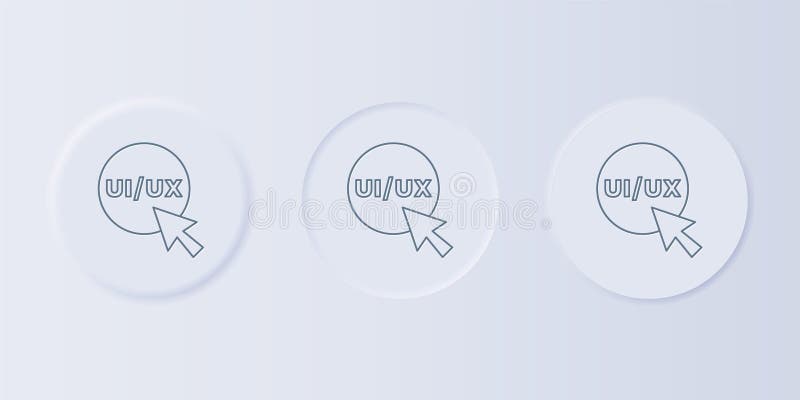 Grey UI or UX Design Icon Isolated on Grey Background. Set Icons in ...
