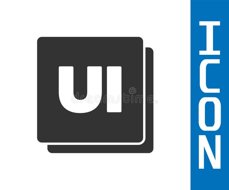 Grey UI or UX Design Icon Isolated on White Background. Vector Stock ...