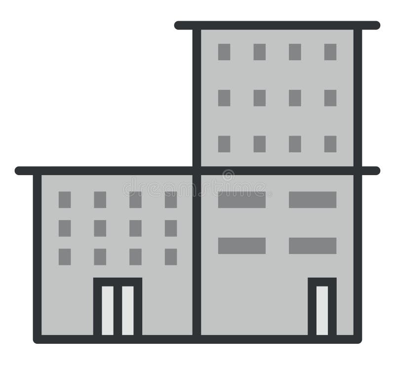 Grey University Building, Icon Stock Vector - Illustration of graphic ...