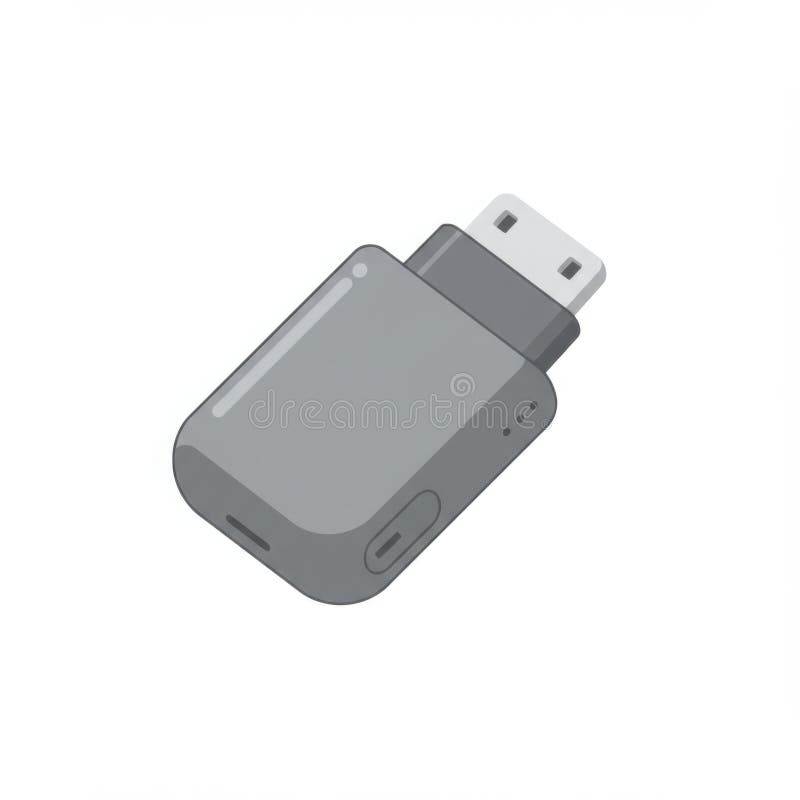 Grey USB Adapter Isometric Illustration Stock Illustration ...
