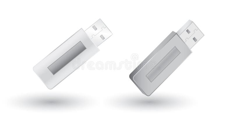 Grey USB Flash Drives stock vector. Illustration of shiny - 21744361