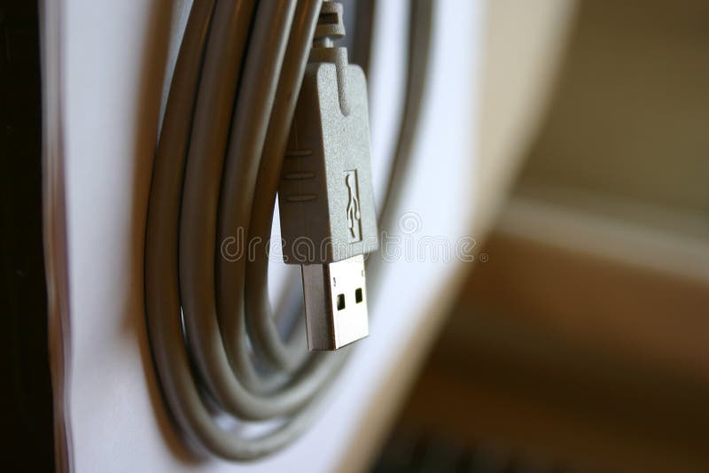 Grey USB wire stock photo. Image of connector, socket, power - 460454