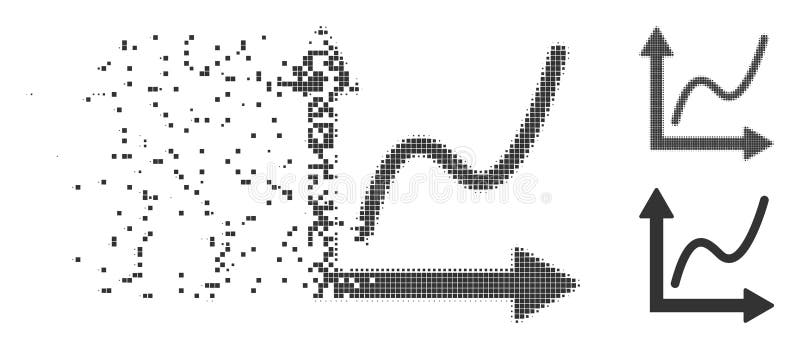 Moving Pixel Halftone Chart Icon Stock Vector - Illustration of ...