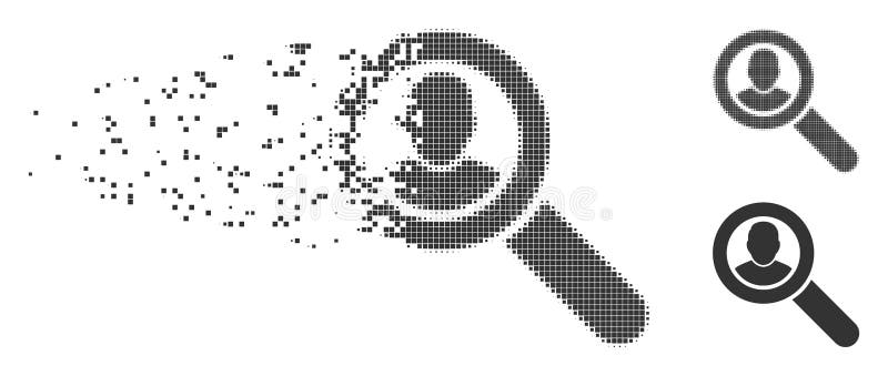 Dissolved Pixel Halftone Search User Icon Stock Vector - Illustration ...