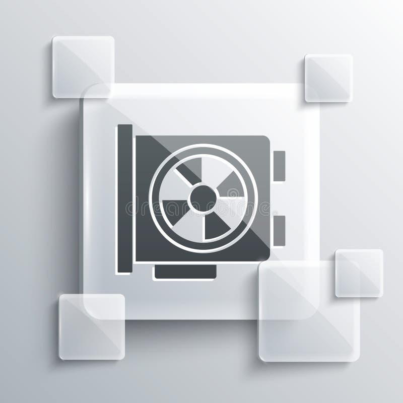 Grey Video Graphic Card Icon Isolated on Grey Background. Square Glass ...