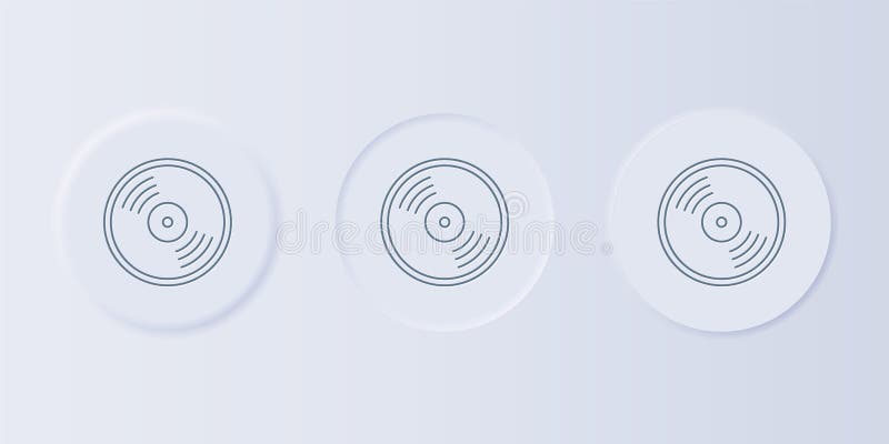 Grey Vinyl Disk Icon Isolated on Grey Background. Set Icons in Square ...