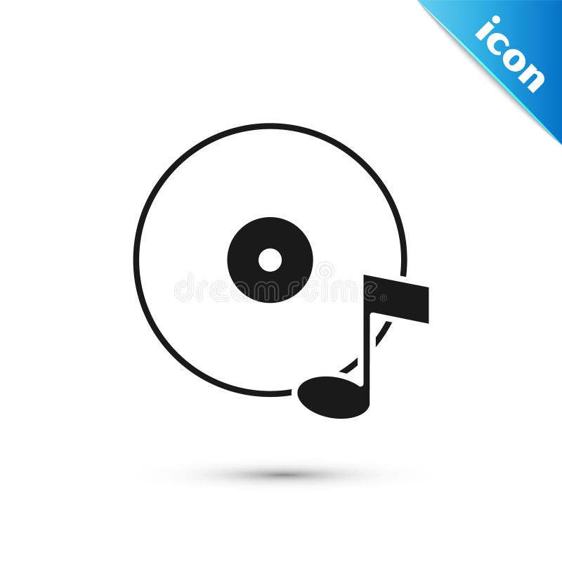 Grey Vinyl Disk Icon Isolated on White Background. Vector Stock Vector ...