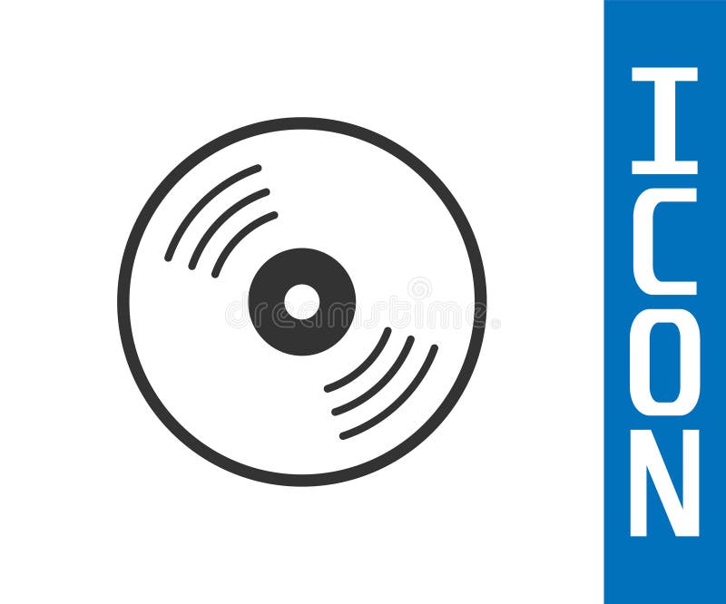 Grey Vinyl Disk Icon Isolated on White Background. Vector Stock Vector ...