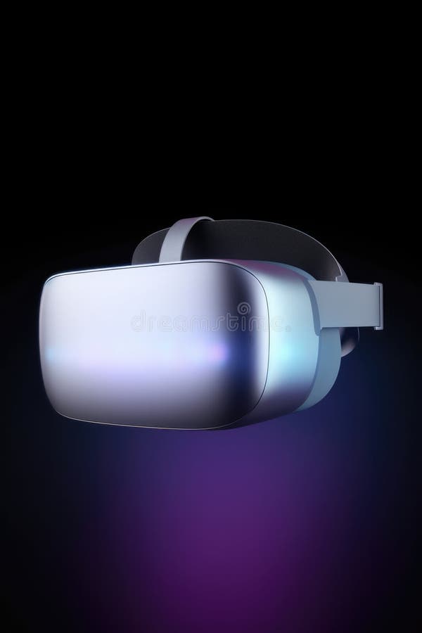 Grey Vr Headset on Dark Purple Background with Copy Space, Created ...