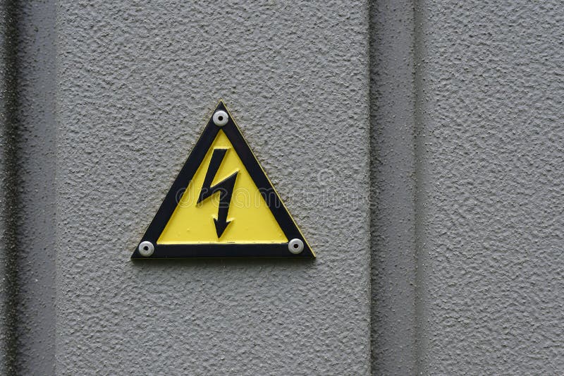 On a Grey Wall of a Danish Transformer House, a 3D Warning Sign for an ...
