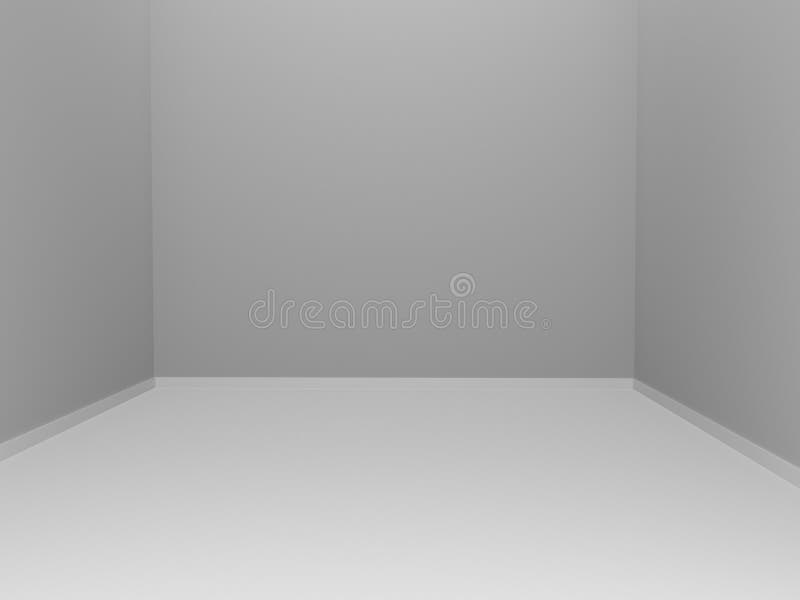 Grey Walls and White Floor. Empty Room Stock Illustration ...