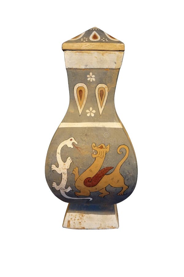 Grey Pottery Painted Square Kettle Han Dynasty, Ancient Chinese ...