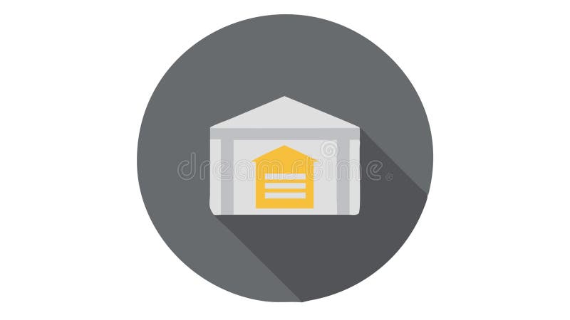 Grey Warehouse or Garage Icon, Representing Storage and Logistics ...