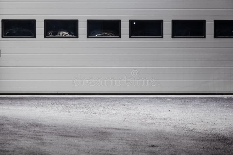 Grey Warehouse Port at Night.. Stock Photo - Image of freight, view ...